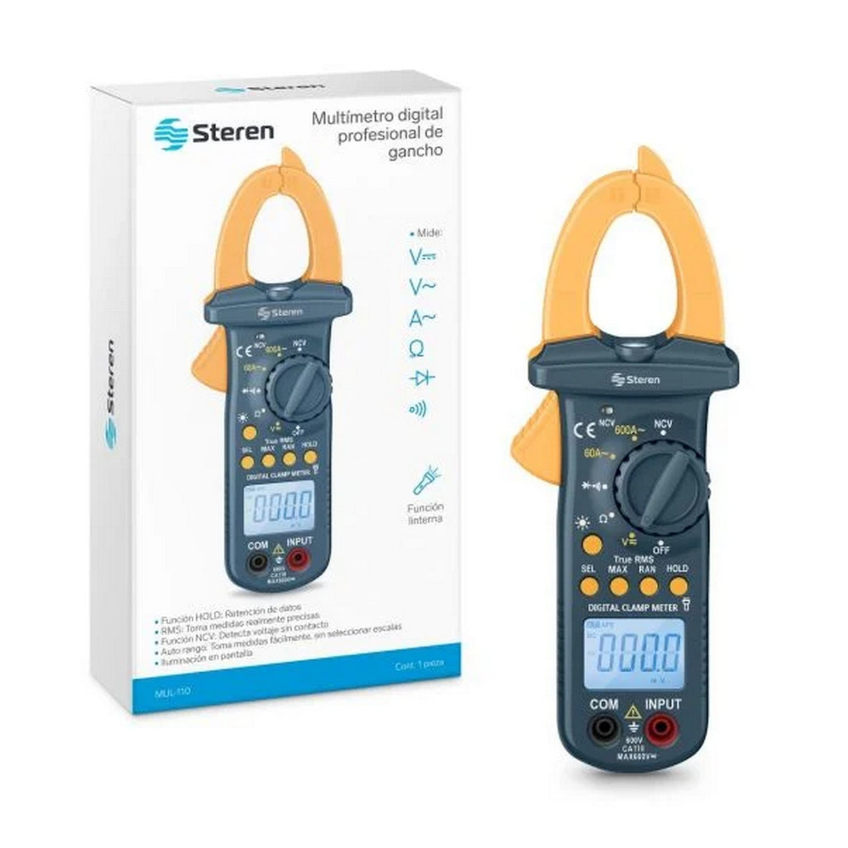 MUL110 - STEREN - Multímetro profesional de gancho True RMS con auto ...
