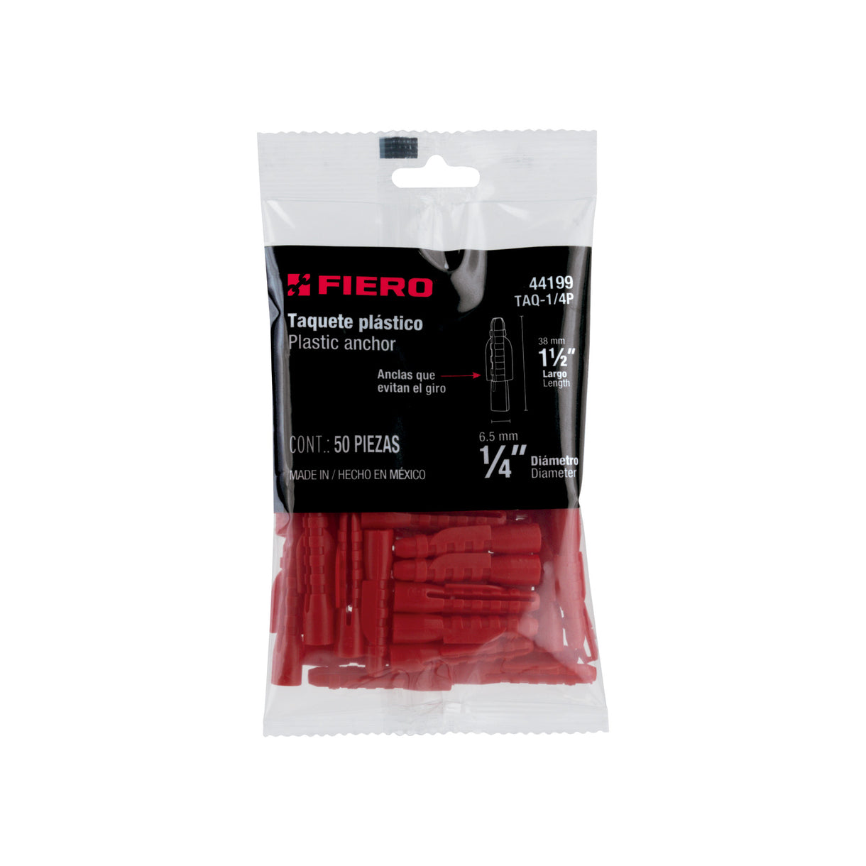 TAQ1/4P - TRUPER - Taquete plástico 1/4" (50 piezas) – INCOM SHOP