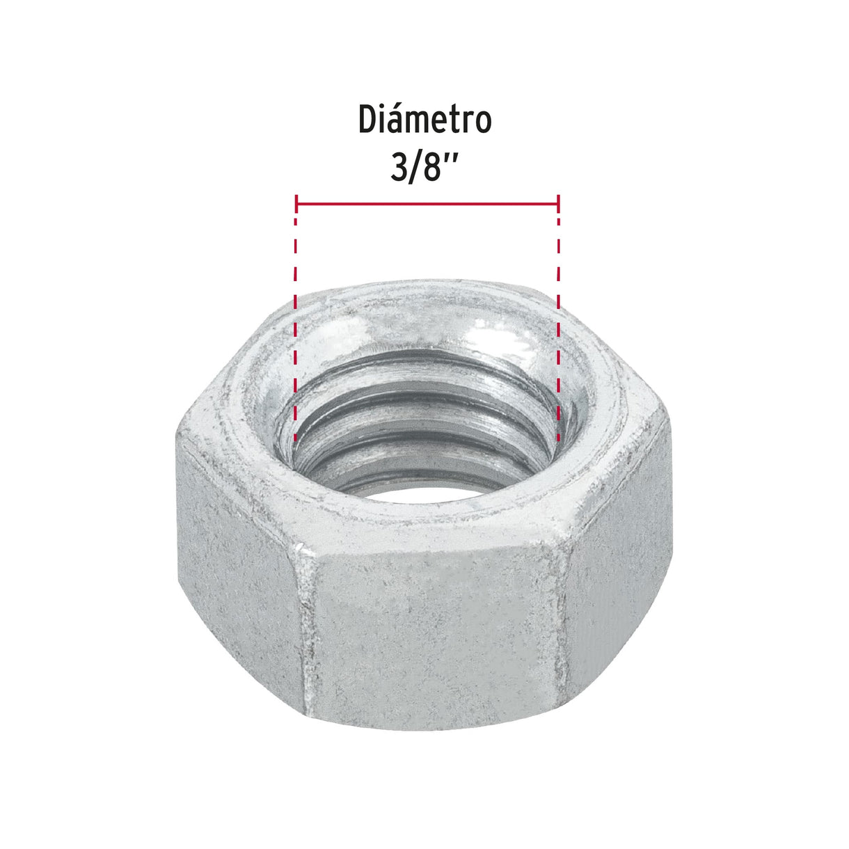 TUE3/8 - TRUPER - Tuerca hexagonal galvanizada 3/8" (100 piezas ...